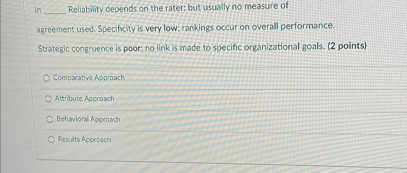 Solved In q, ﻿Reliability depends on the rater; but usually | Chegg.com