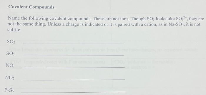 Solved Covalent Compounds Name the following covalent | Chegg.com