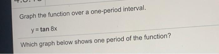 Solved Graph the function over a one-period interval. y=tan | Chegg.com