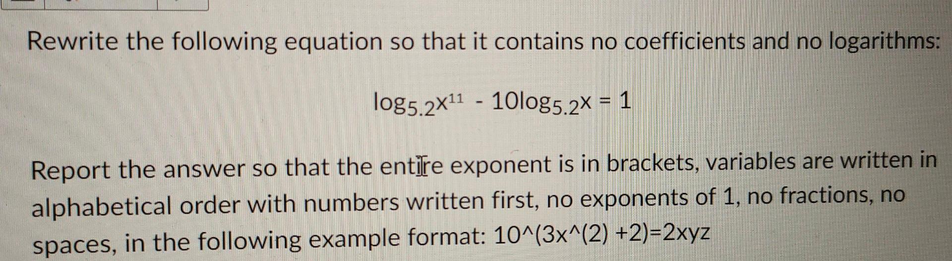 Solved Rewrite the following equation so that it contains no | Chegg.com