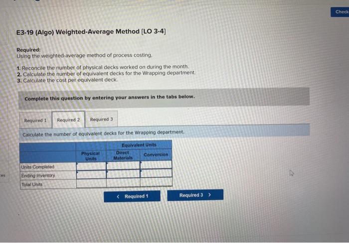 Solved Required information SB (Algo) Calculating Physical | Chegg.com