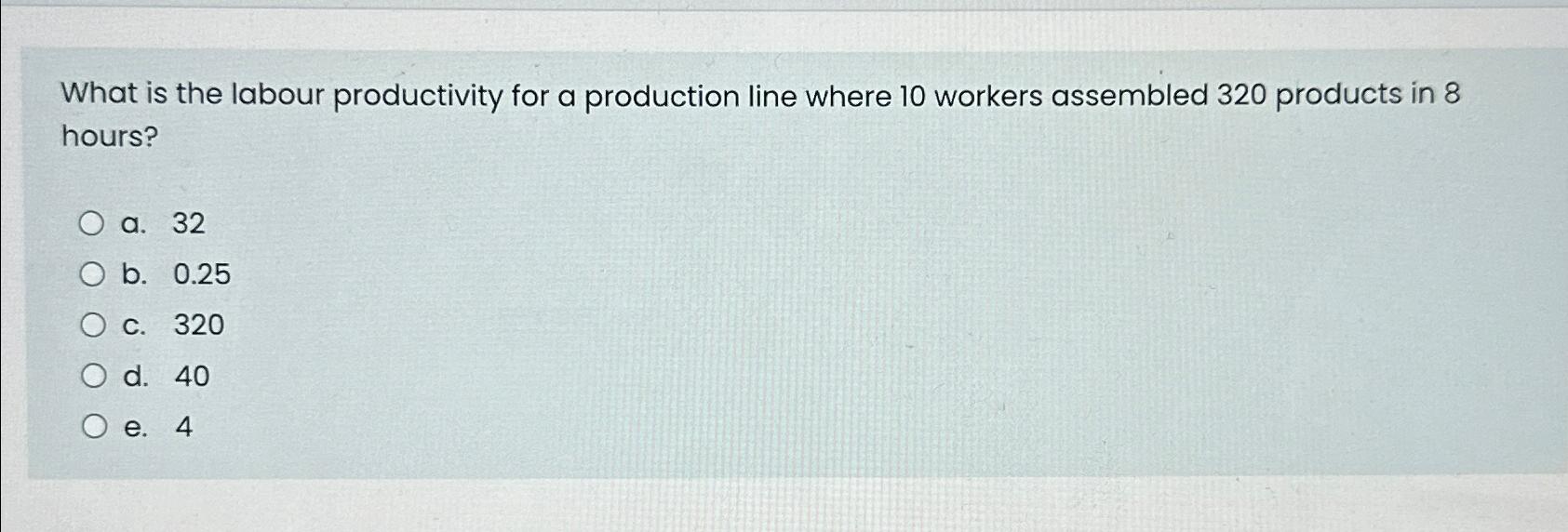 Solved What is the labour productivity for a production line | Chegg.com