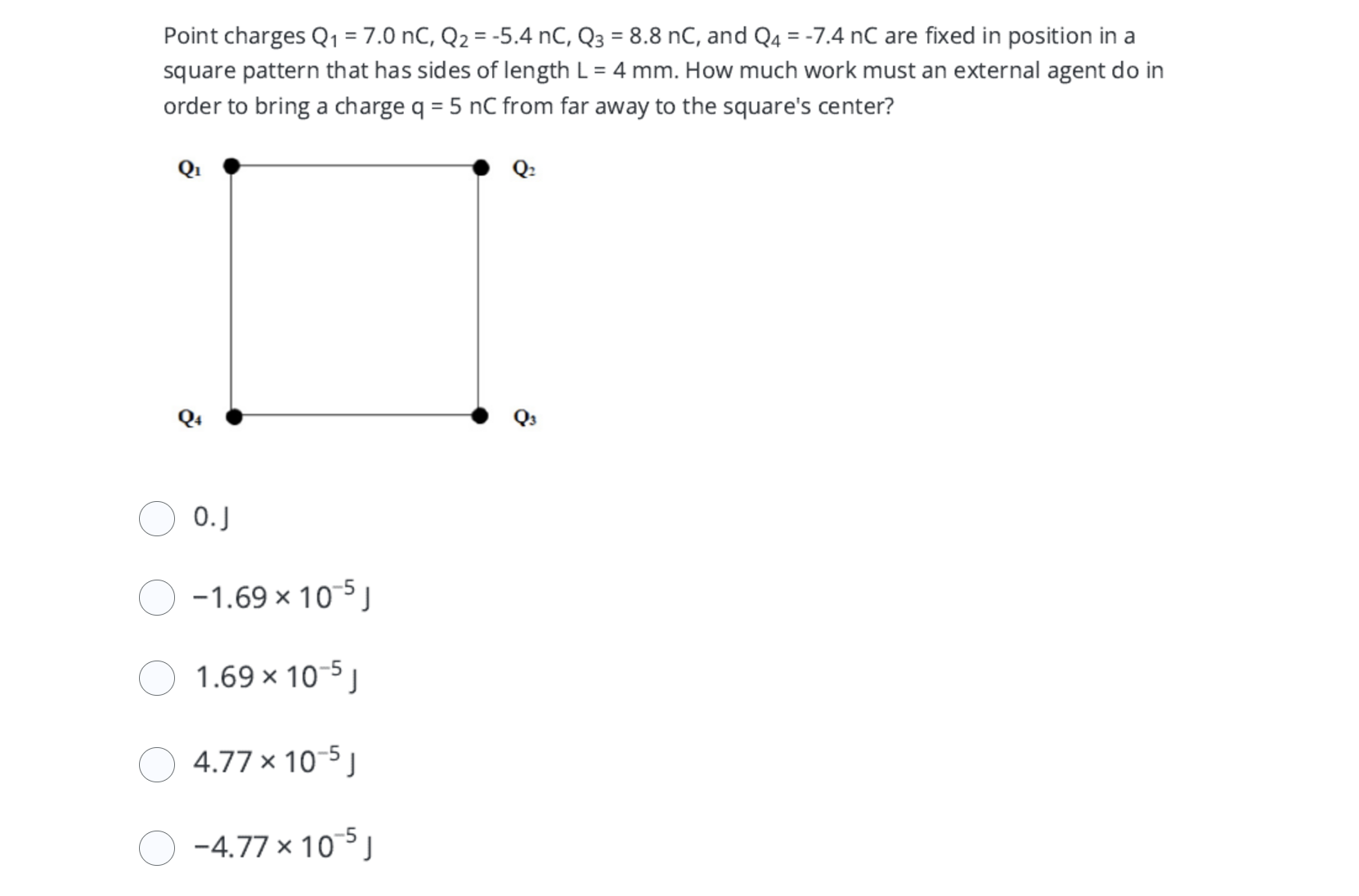 Solved Point charges Q1=7.0nC,Q2=-5.4nC,Q3=8.8nC, ﻿and | Chegg.com