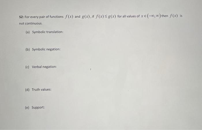 Solved Problem two: For each of the statements S1 and S2 | Chegg.com