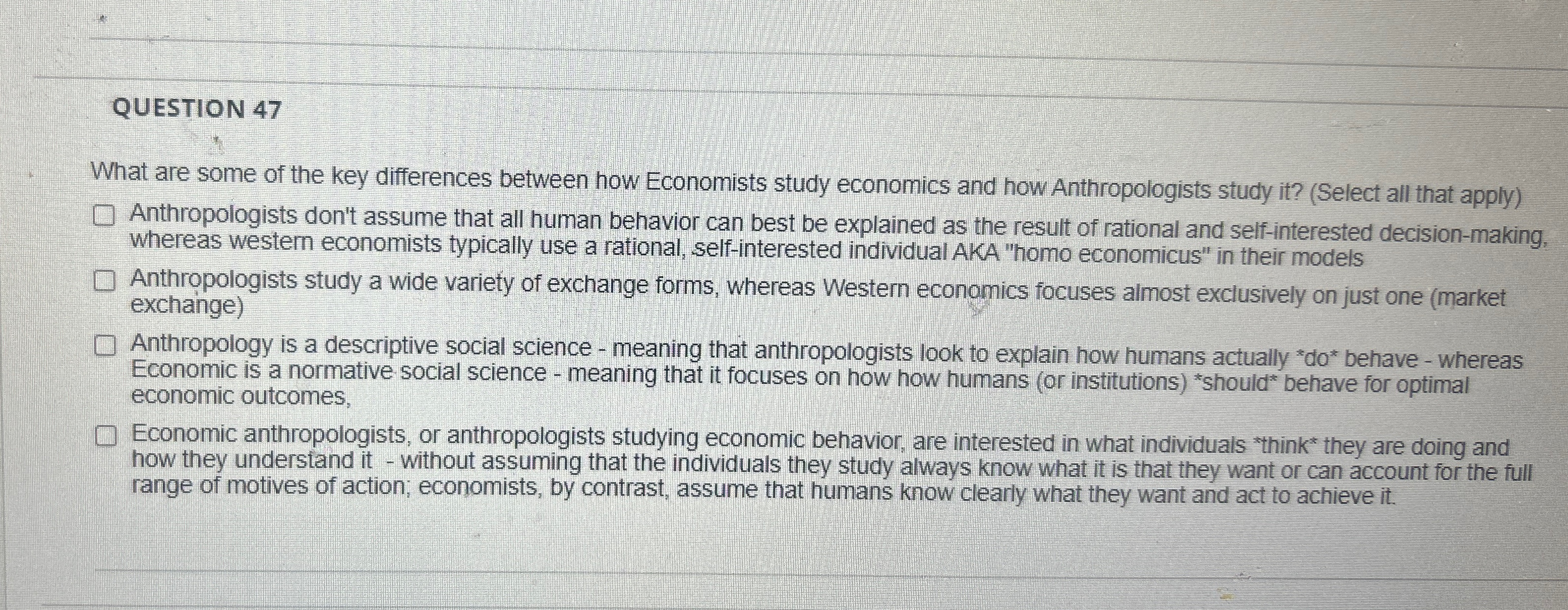 Solved QUESTION 47What are some of the key differences | Chegg.com
