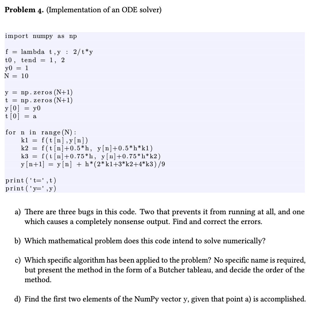 Solved a) ﻿There are three bugs in this code. Two that | Chegg.com