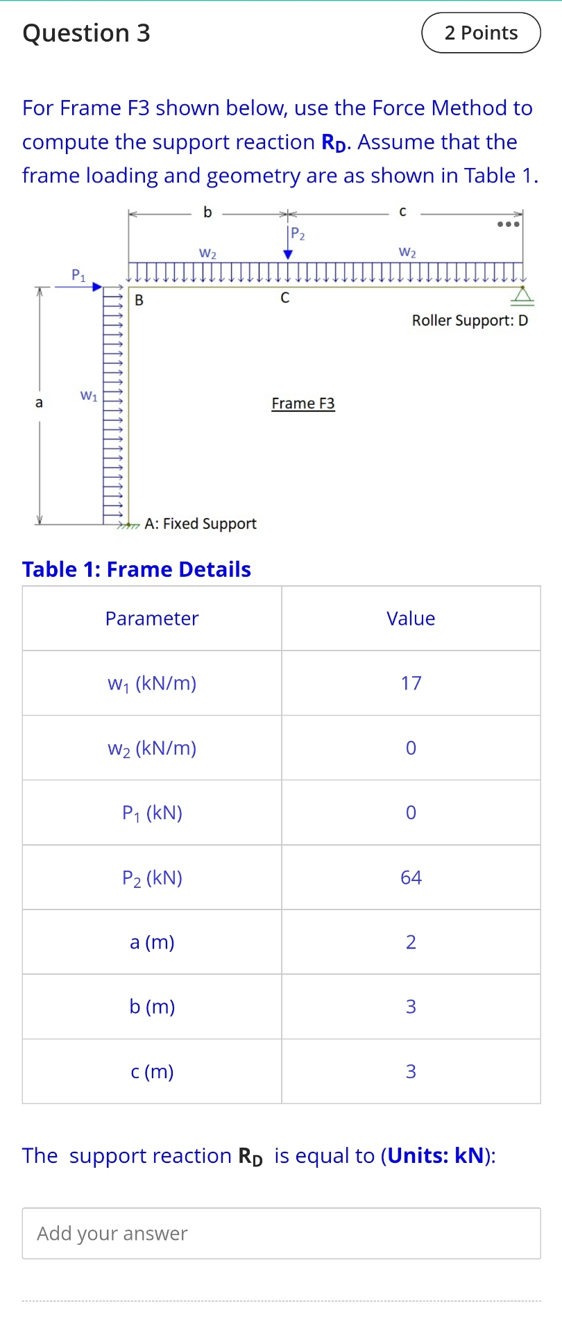 Solved Question 32 ﻿PointsFor Frame F3 ﻿shown below, use the | Chegg.com