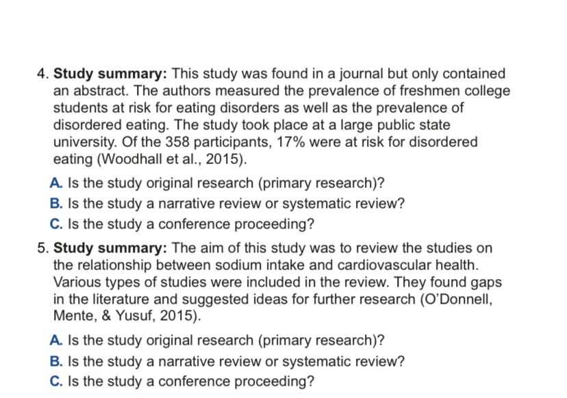 Solved Study summary: This study was found in a journal but | Chegg.com