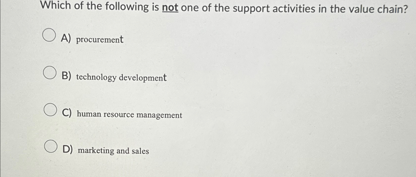 Solved Which of the following is not one of the support | Chegg.com