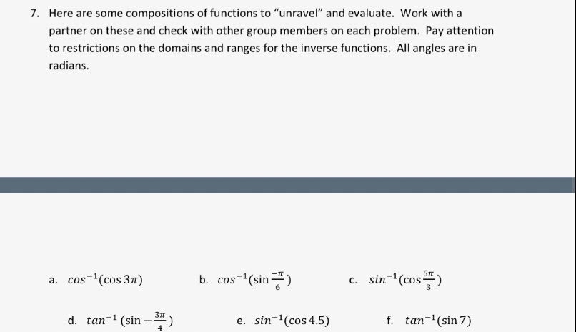 Solved Here are some compositions of functions to "unravel" | Chegg.com