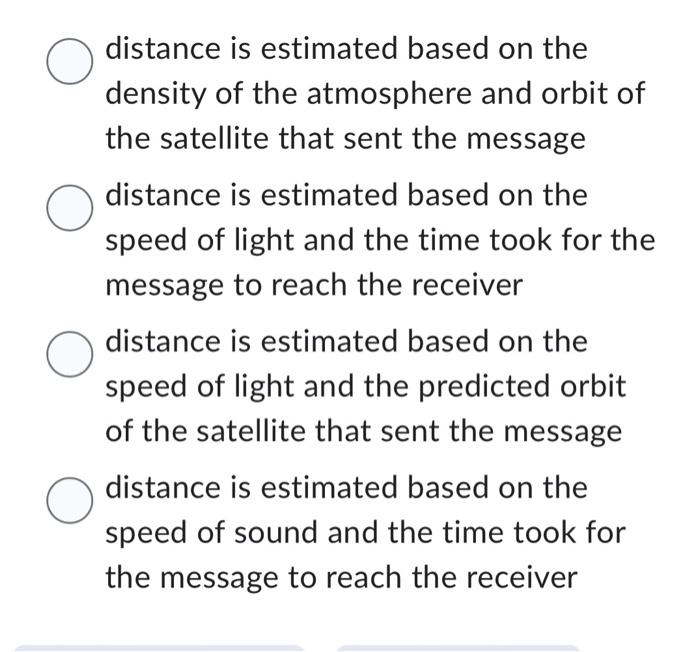 Solved Which of the following best represents how distance | Chegg.com