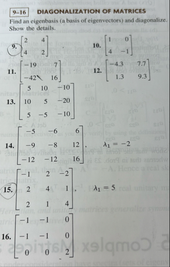 Solved DIAGONALIZATION OF MATRICESFind an eigenbasis (a | Chegg.com