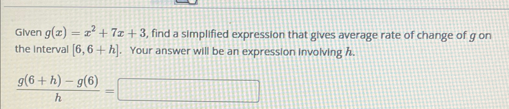 Solved Given g(x)=x2+7x+3, ﻿find a simplified expression | Chegg.com