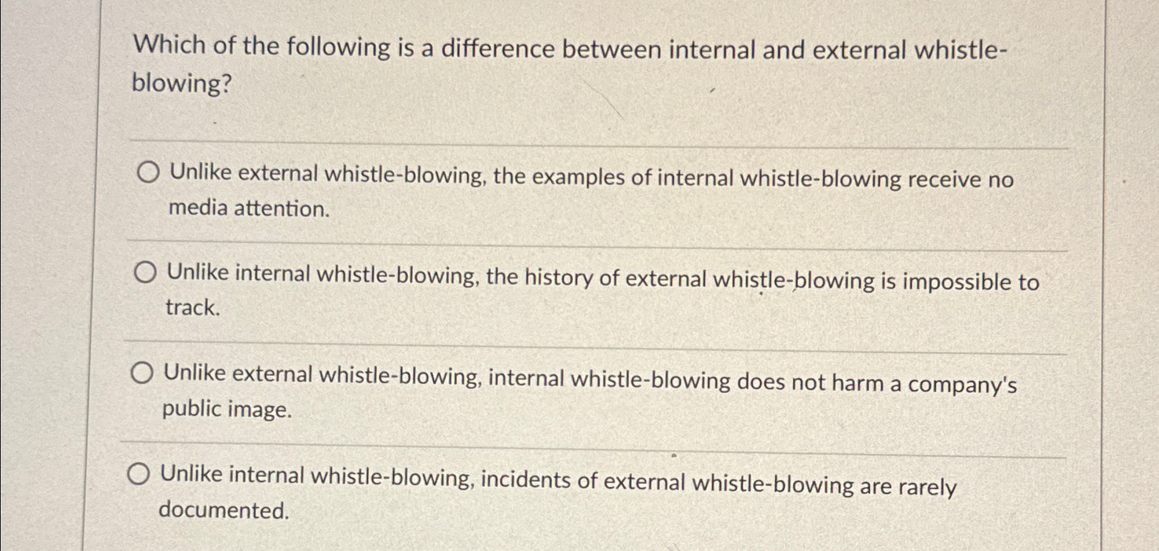 Solved Which of the following is a difference between | Chegg.com