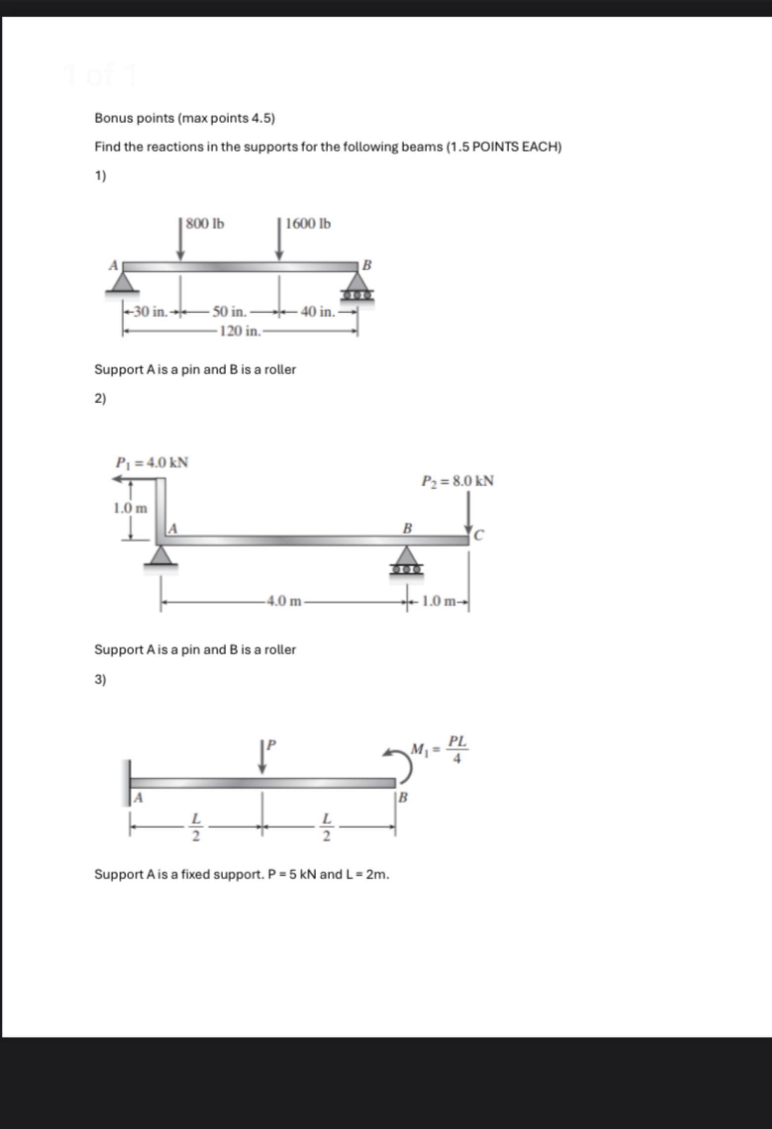 Solved Bonus points (max points 4.5)Find the reactions in | Chegg.com