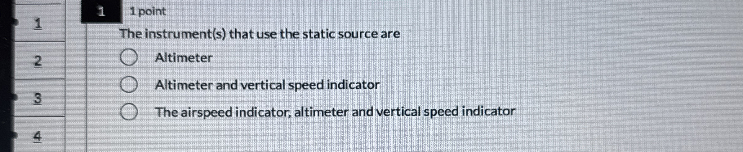 Solved 11 ﻿pointThe instrument(s) ﻿that use the static | Chegg.com