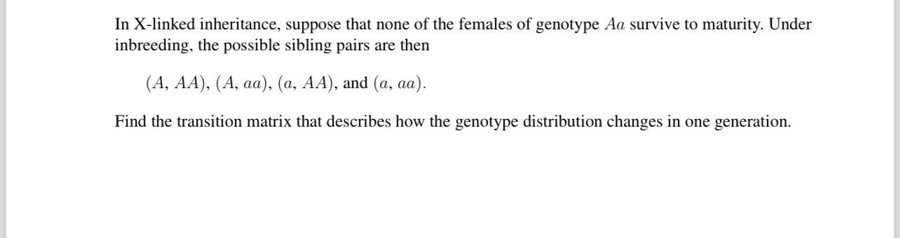Solved In X-linked inheritance, suppose that none of the | Chegg.com