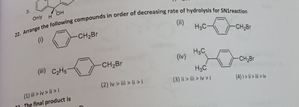 Solved (i)(ii) (1) ﻿iii > ﻿iv > ﻿ii > ﻿i(2) ﻿iv > ﻿Iil > | Chegg.com