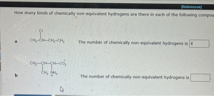 Solved How many kinds of chemically non-equivalent hydrogens | Chegg.com