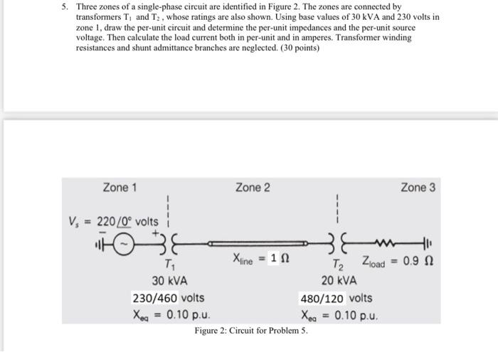 Solved 5. Three zones of a single-phase circuit are | Chegg.com