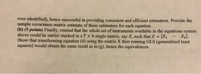 Consider the following simultaneous equations model | Chegg.com