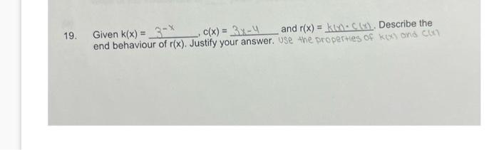 Solved 9. Given k(x)=3−x,c(x)= and r(x)=k(x)⋅c(x)3x−4. | Chegg.com