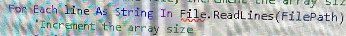 Solved For Each line As String In File.ReadLines (FilePath) | Chegg.com