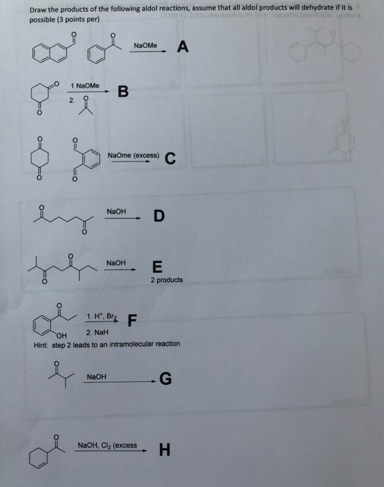 Solved Draw the products of the following aldol reactions, | Chegg.com