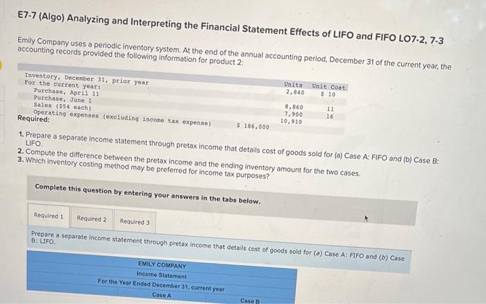 Solved E7-7 (Algo) Analyzing and Interpreting the Financial | Chegg.com