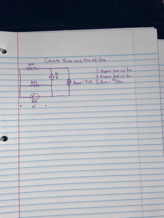 Solved Calculate Vload using Rth and Vth. (thevenins | Chegg.com