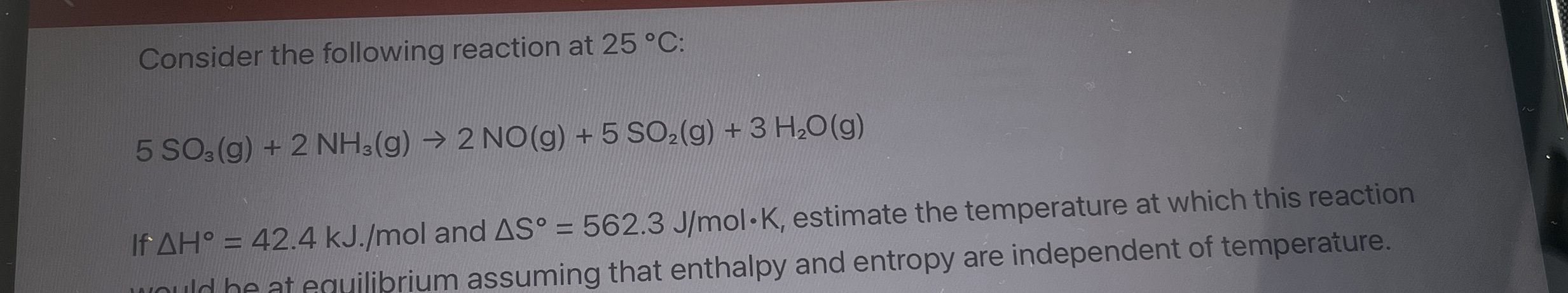 Solved Consider the following reaction at 25°C | Chegg.com