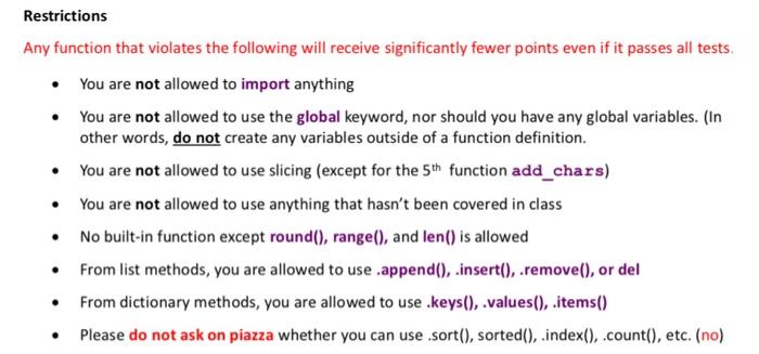 Solved CS 112 - Fall 2022 - Programming Assignment 6 User | Chegg.com