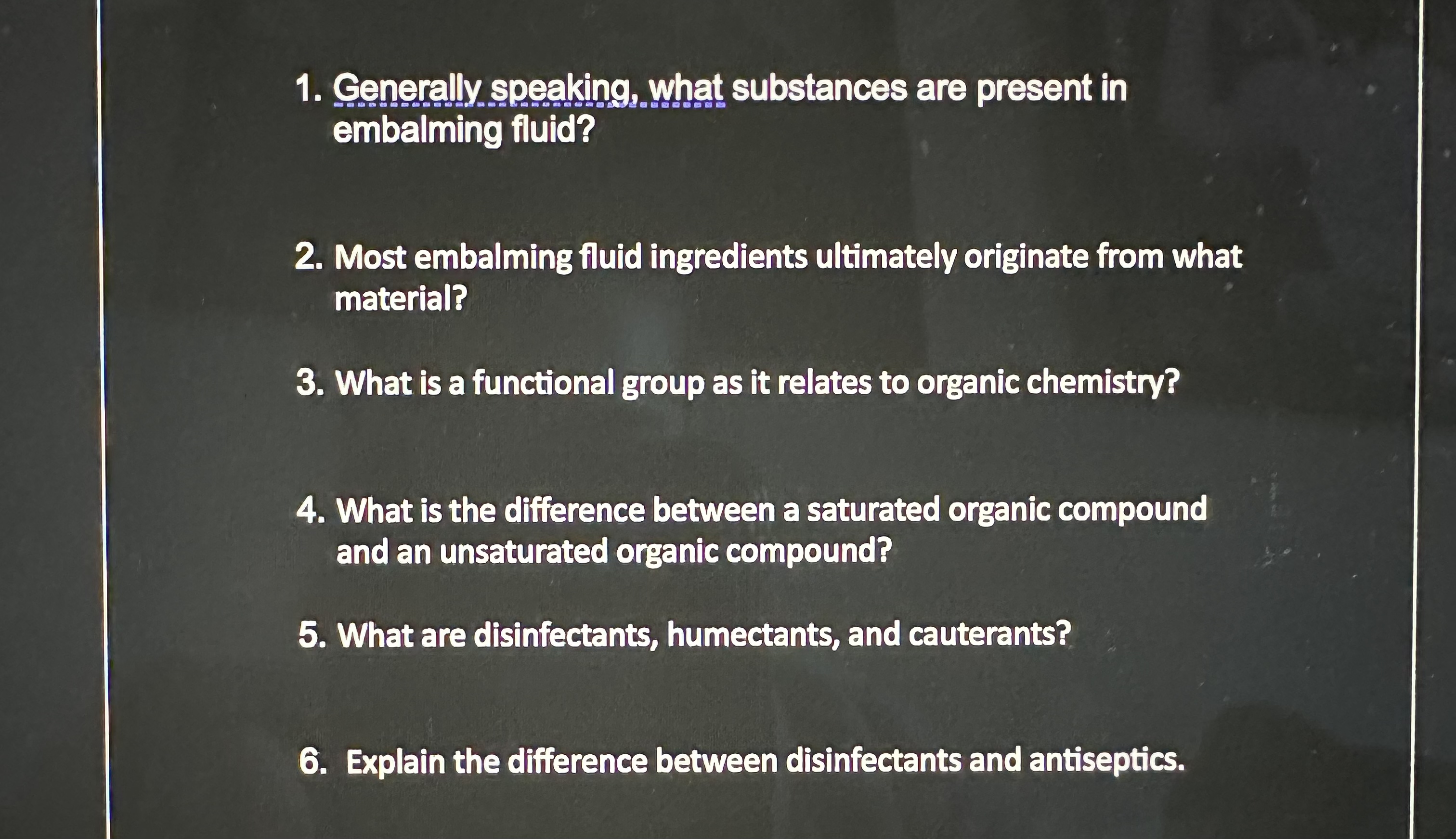 Solved Generally speaking, what substances are present in | Chegg.com