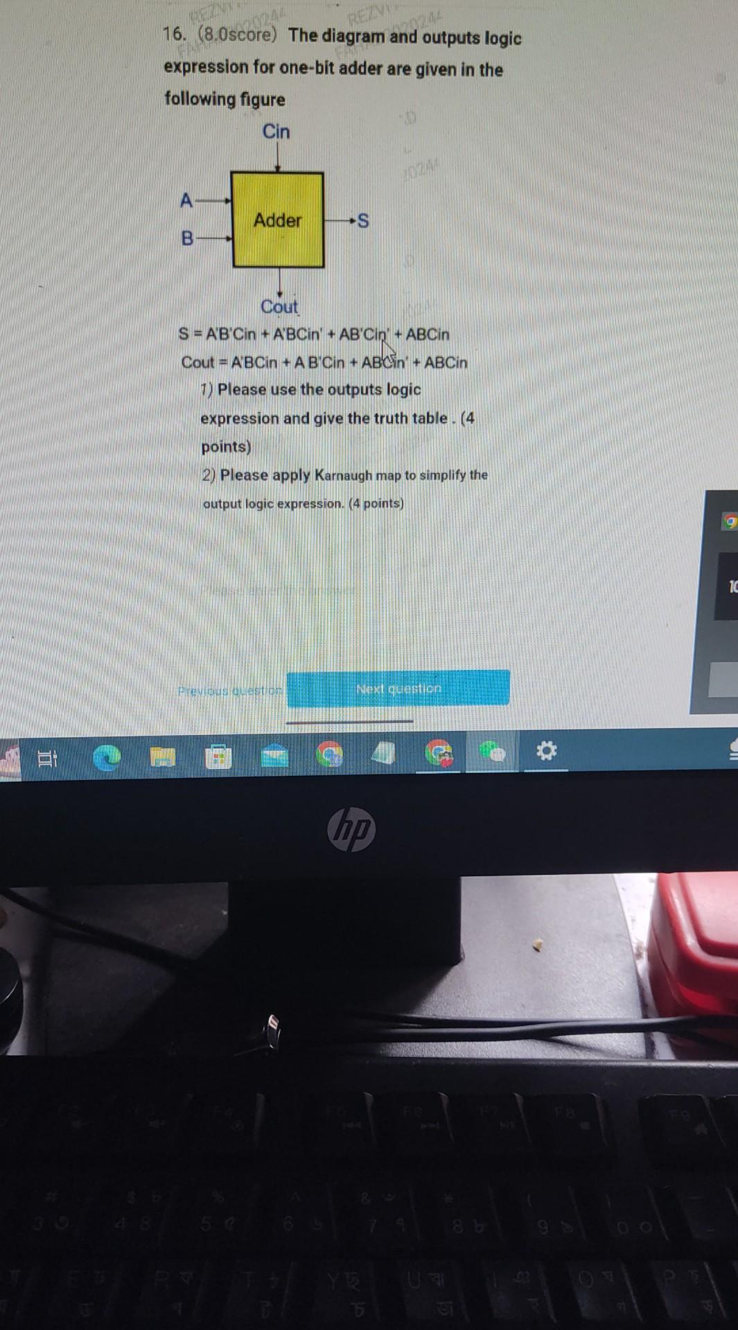 [Solved]: 16. (8.0score) The diagram and outputs l