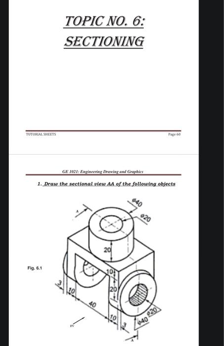 Solved TOPIC NO. 6: SECTIONING TUTORIAL, SHEETS Page 60 GE | Chegg.com