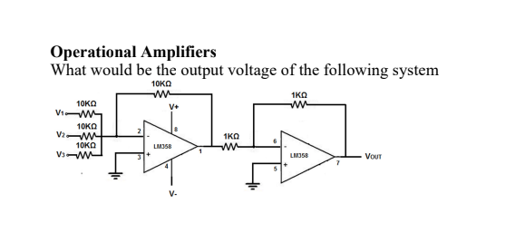 Solved Operational AmplifiersWhat would be the output | Chegg.com