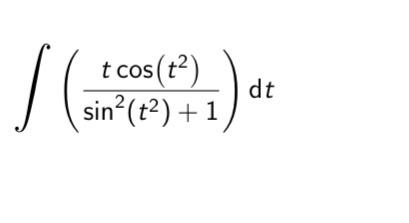 Solved ∫(sin2(t2)+1tcos(t2))dt | Chegg.com