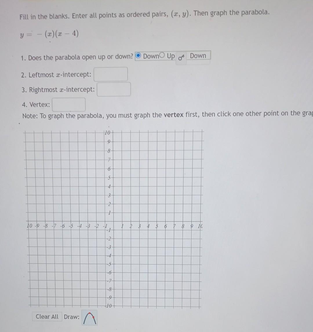 Solved Fill in the blanks. Enter all points as ordered | Chegg.com