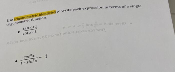 Solved lass 10 Use trigonometric identities to write each | Chegg.com