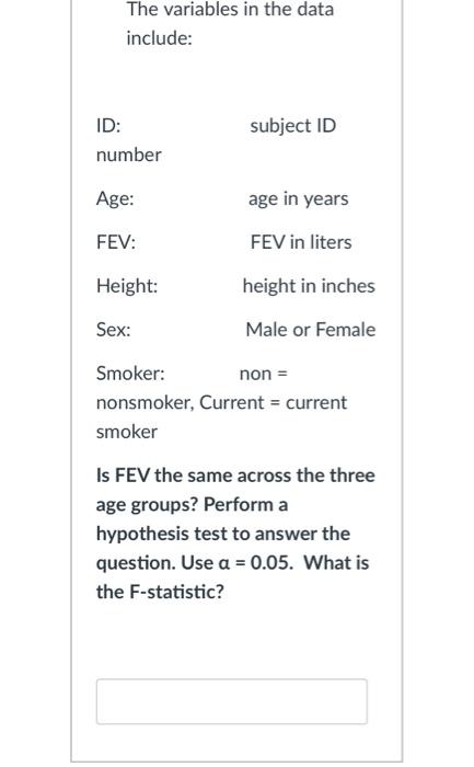 Solved 1. FEV (forced expiratory volume) is an index of | Chegg.com