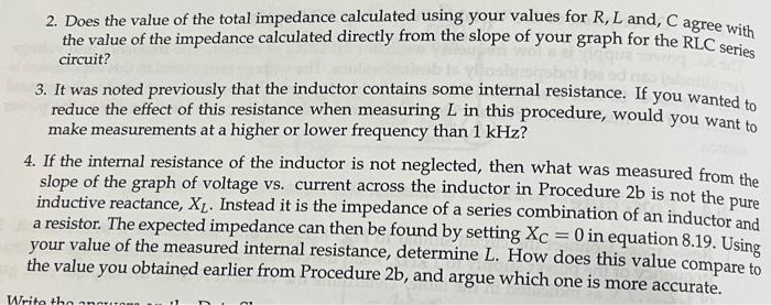 Solved Procedure and Data 1. 2. 3. Resonance. Set the | Chegg.com
