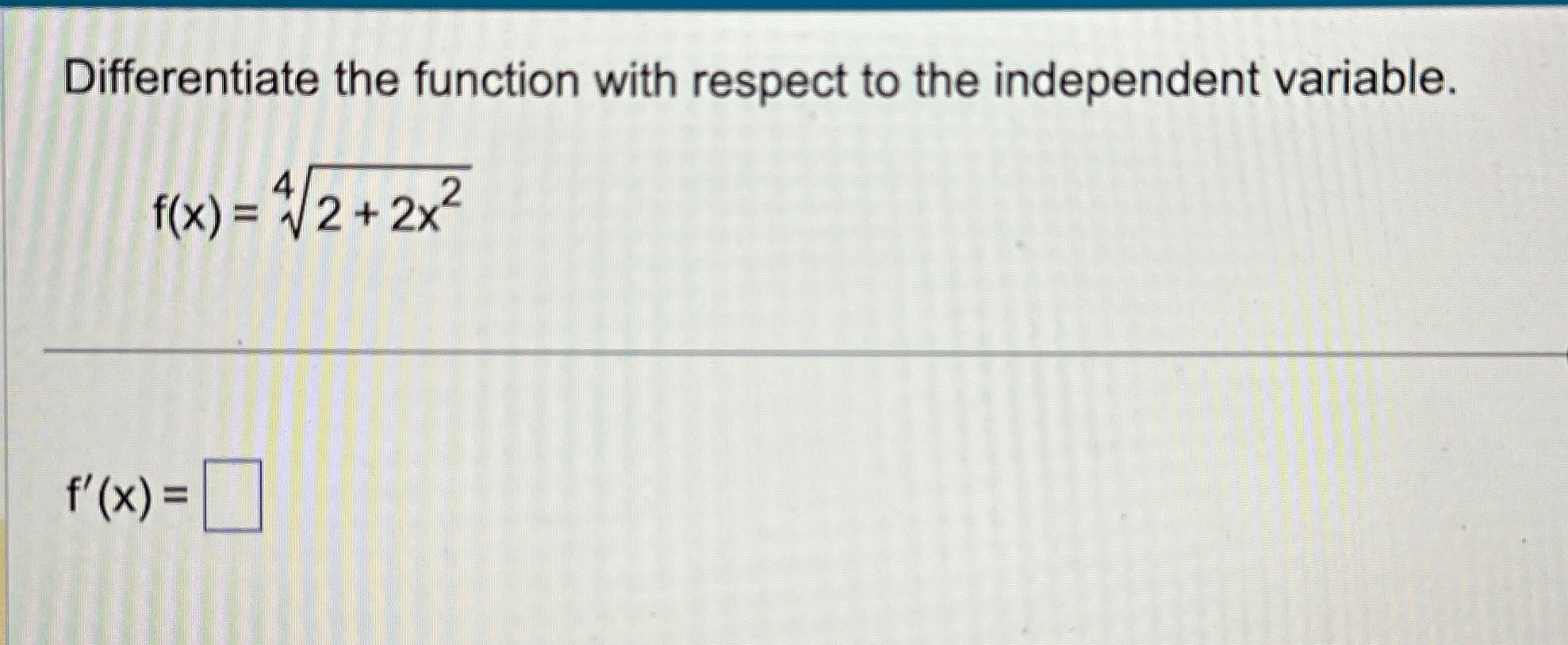 Solved Differentiate the function with respect to the | Chegg.com