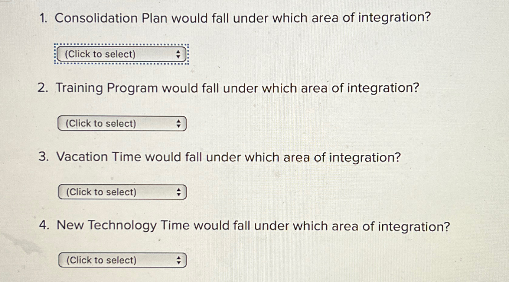 Solved Consolidation Plan would fall under which area of | Chegg.com