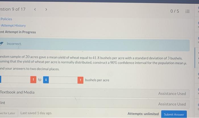 Solved estion 9 of 17 0/5 E C Policies - Attempt History ent | Chegg.com Solved estion 9 of 17 0/5 E C Policies - Attempt History ent | Chegg.com