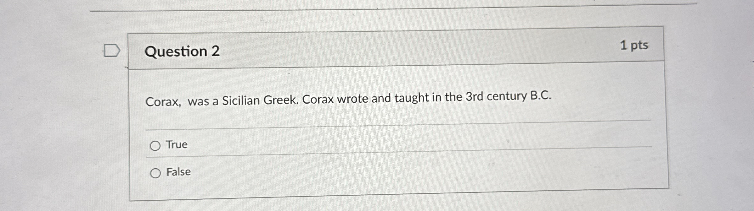 Solved Question 2Corax, was a Sicilian Greek. Corax wrote | Chegg.com