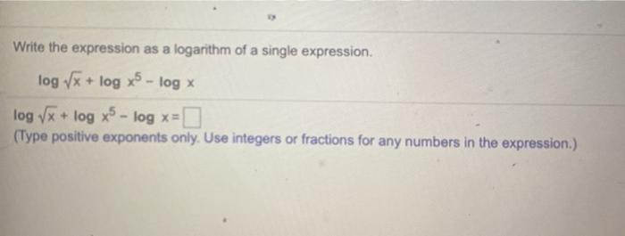 Solved Write the expression as a logarithm of a single | Chegg.com