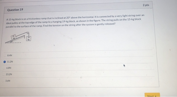 Solved A 15-kg block is on a frictionless ramp that is | Chegg.com
