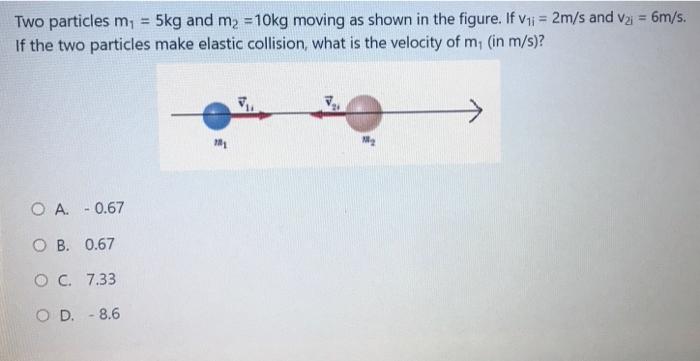 Solved Two particles m, = 5kg and m2 =10kg moving as shown | Chegg.com