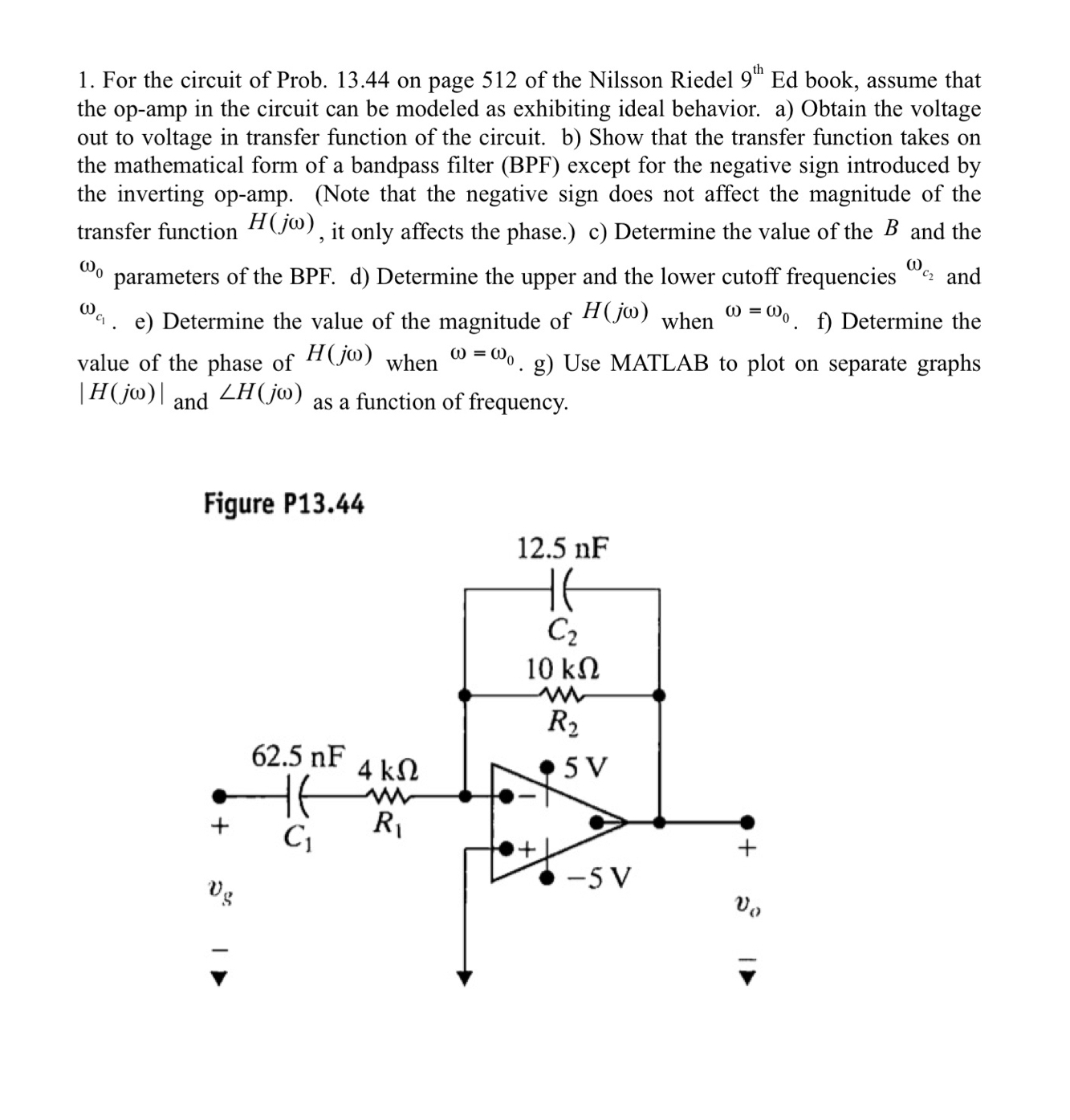 Solved Please help with this electrical engineering problem. | Chegg.com