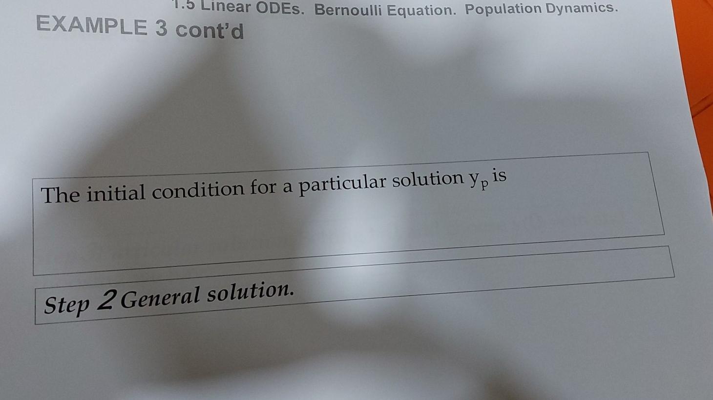 Solved Ear Odes Bernoulli Equation Population Dynamics
